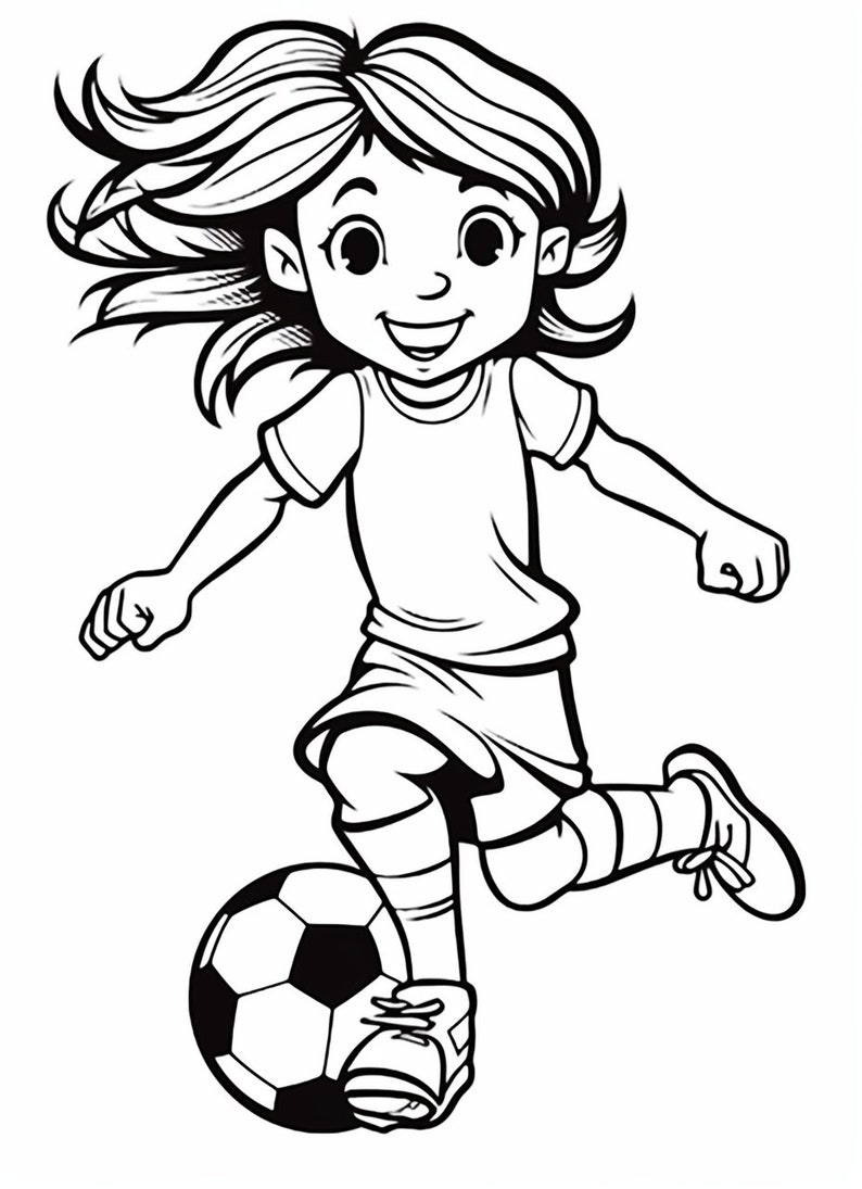Empowering Soccer Coloring Pages: 63 Dynamic Women and Girls Players ...