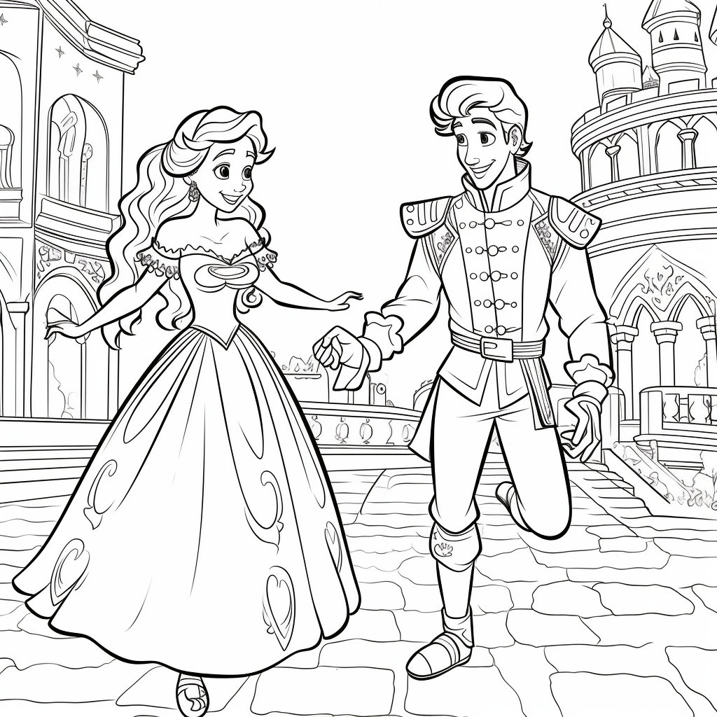 Princes and Princesses Printable Coloring Pages - Etsy