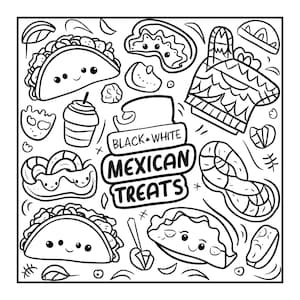 Mexican Treats Coloring Book: 50 Fun Printable Pages (digital Download ...