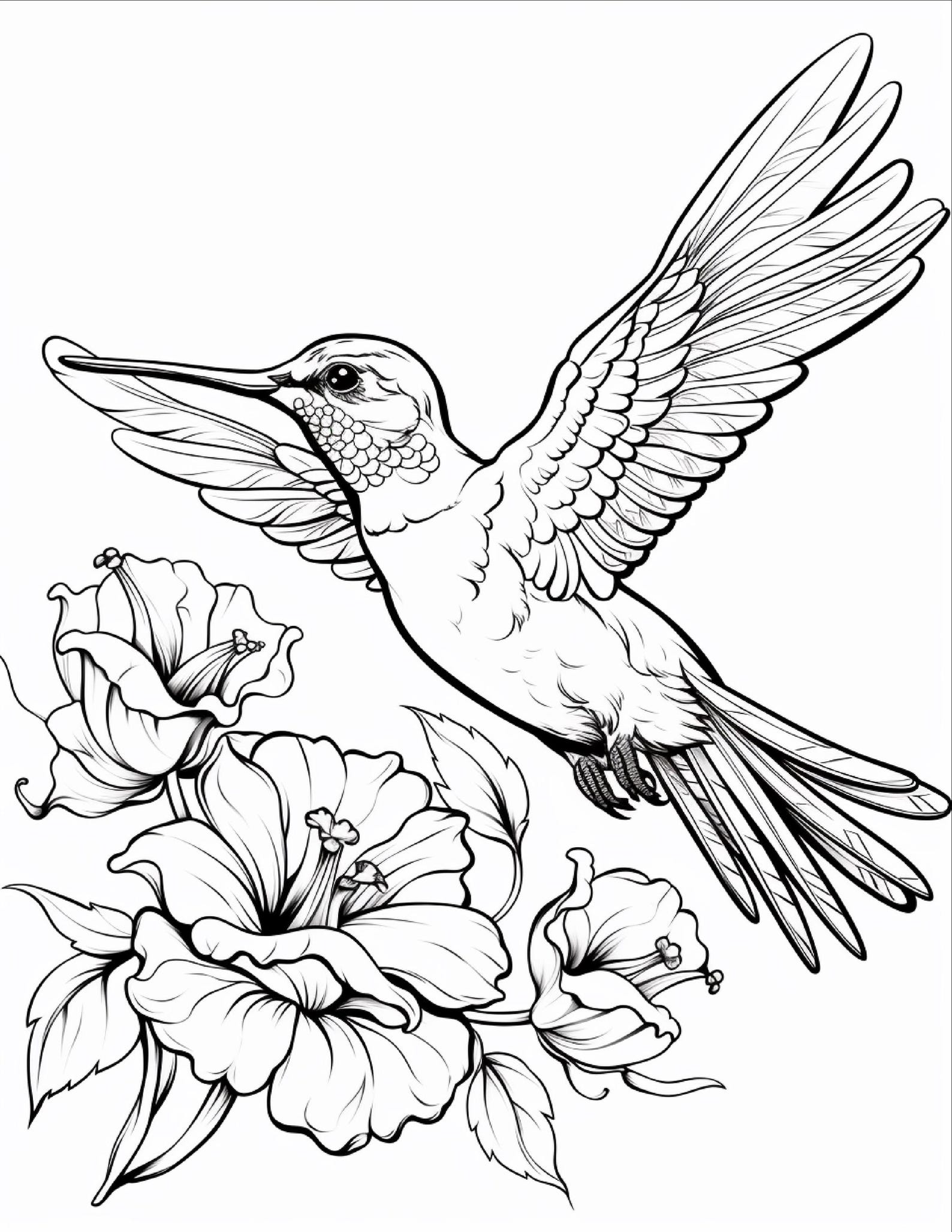 100 Hummingbird & Flower Coloring Pages PDF | Instant Download ...