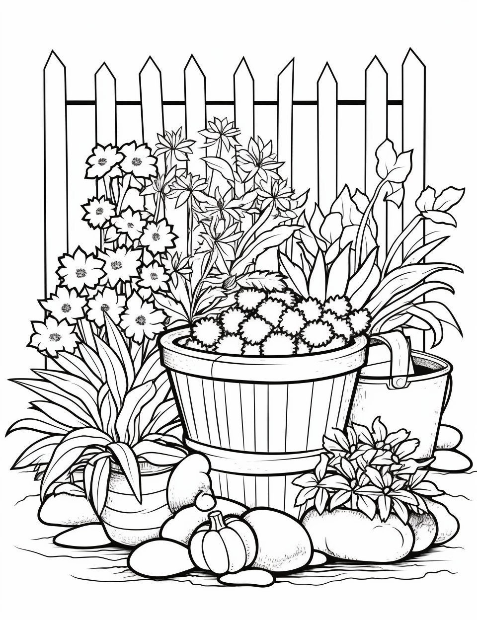 10 X Garden Flower Pages to Color - Etsy