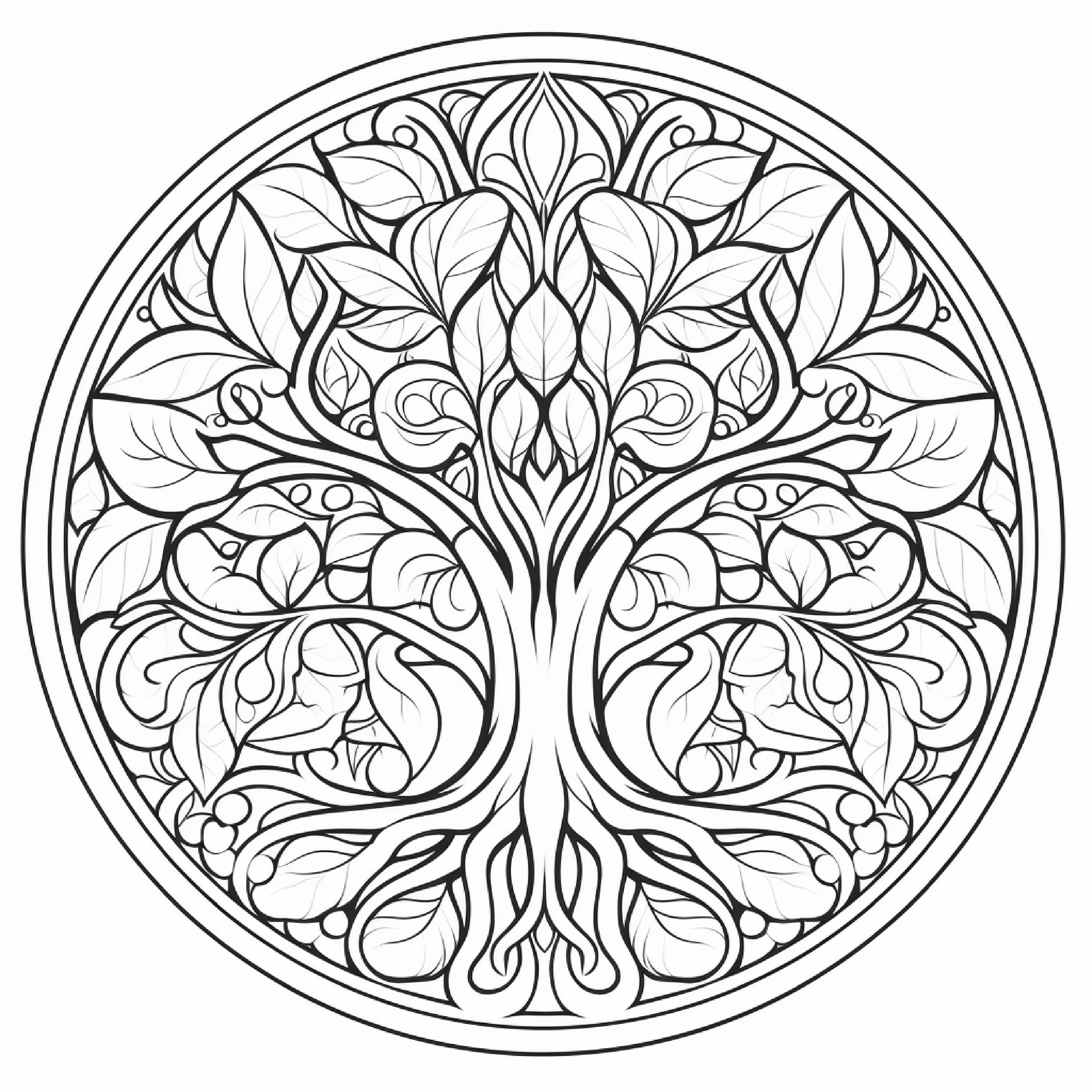 98 Mandala Trees Coloring Pages Instant Download JPG and PNG Formats ...