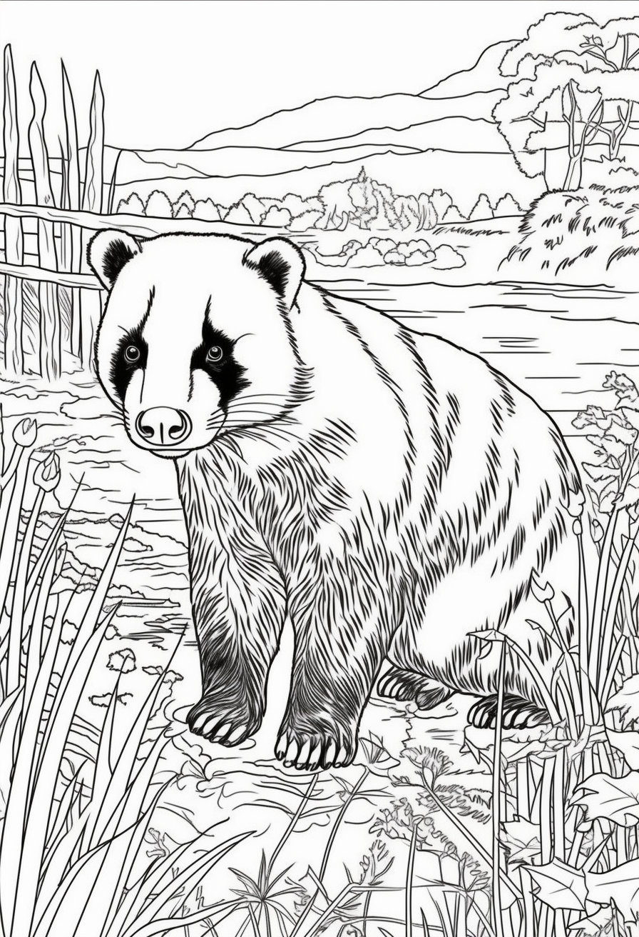 10 Colorful Badgers to Color - Etsy