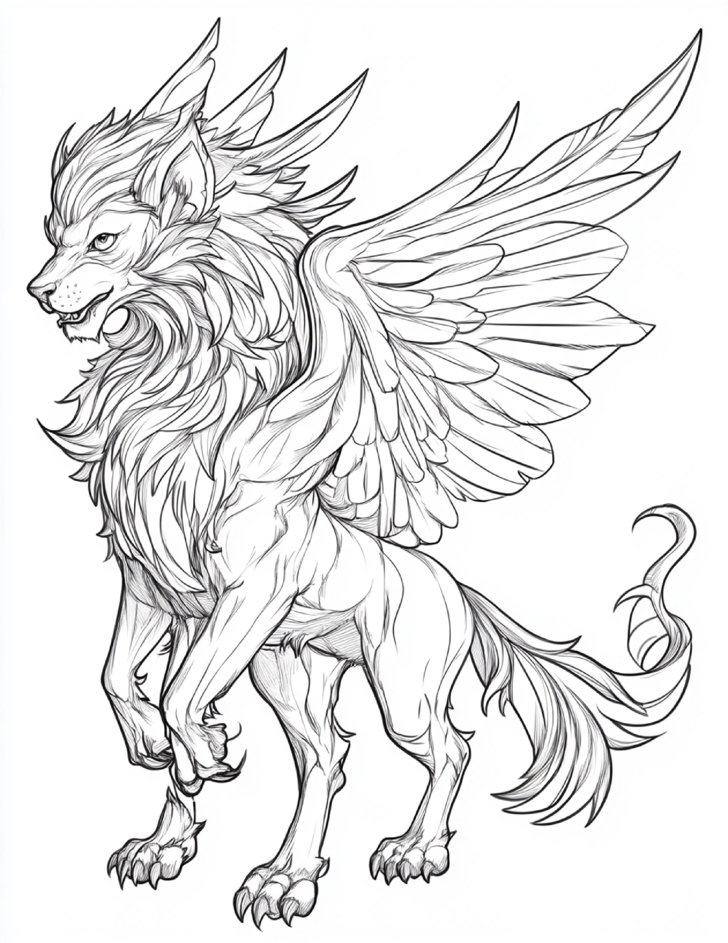 Animals & Mythical Creatures Coloring Pages: 100 Designs (digital ...