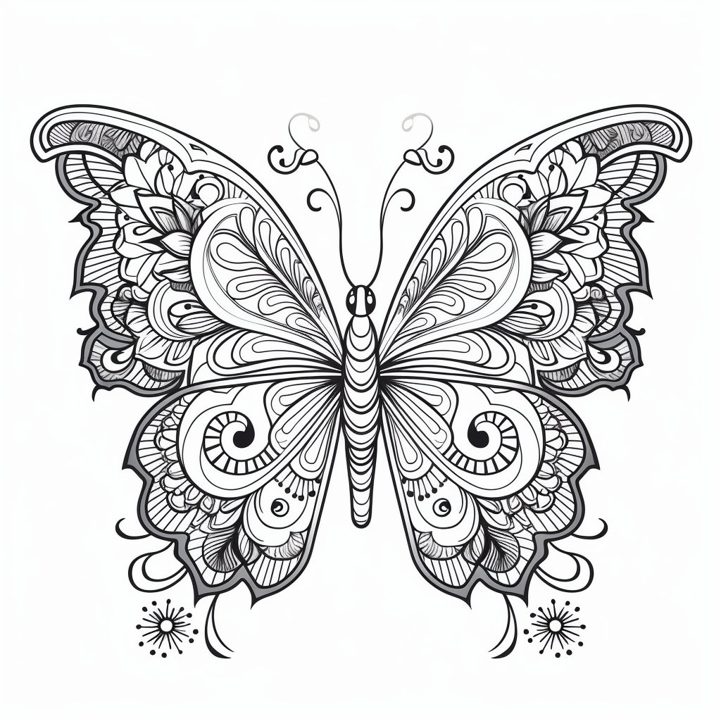 Exquisite Butterfly Coloring Pages part 1 for Your Creative Delight - Etsy