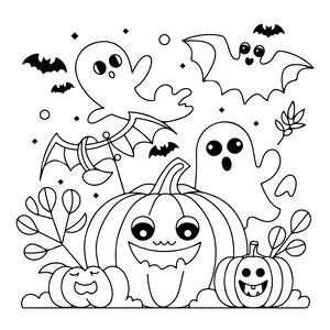 Spooky Cutie: Adorable Creepy Creatures in Cozy Hygge Moments Coloring ...