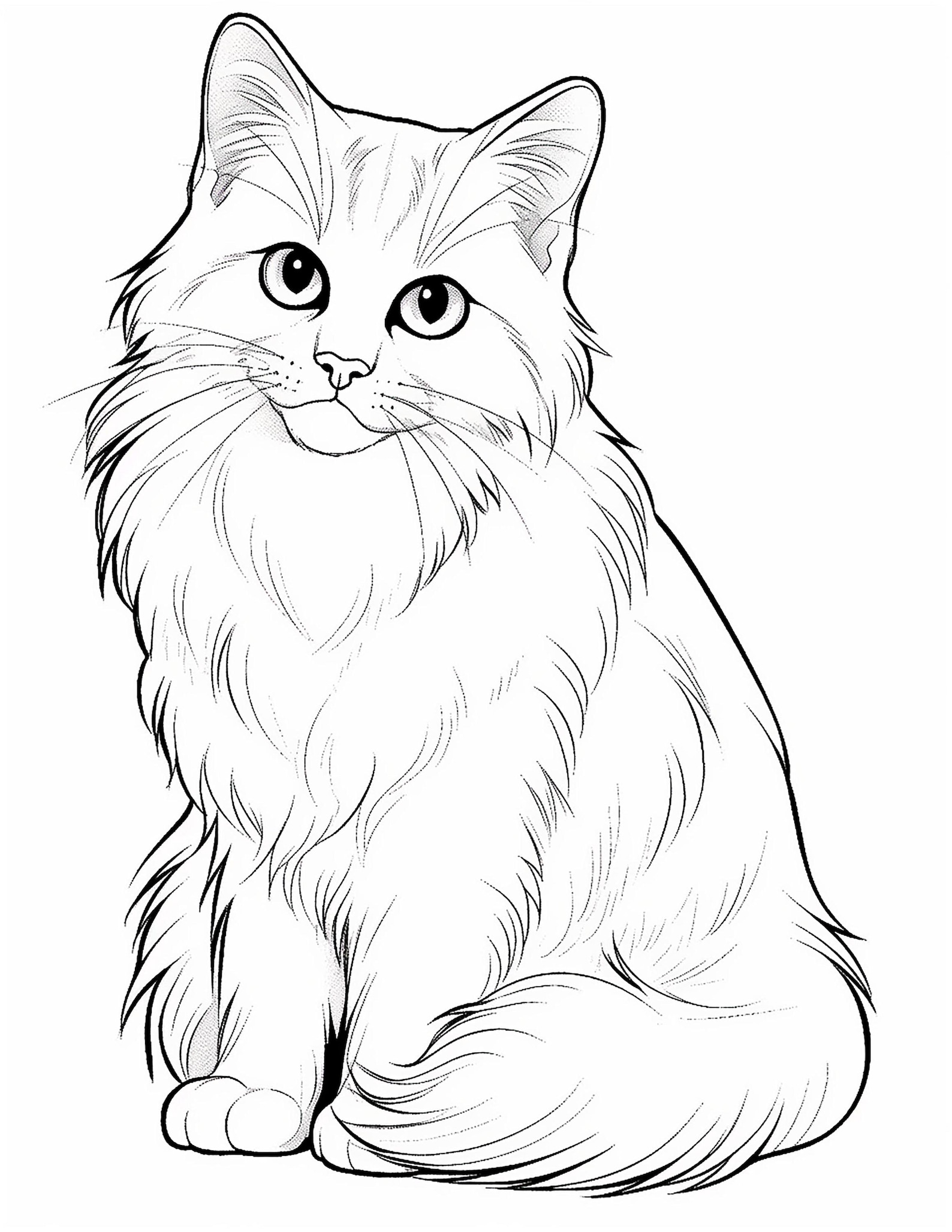 110 Realistic Cat Coloring Pages | Purrfectly Detailed Art | PDF, JPG ...