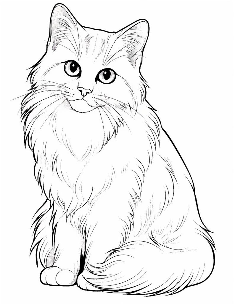 110 Realistic Cat Coloring Pages | Purrfectly Detailed Art | PDF, JPG ...