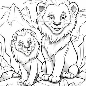 Five Printable Lion Coloring Pages PDF Download for Kids & Adults - Etsy