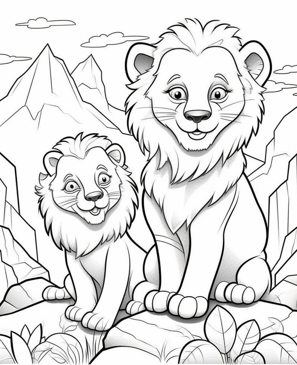 Five Printable Lion Coloring Pages - PDF Download for Kids & Adults - Etsy