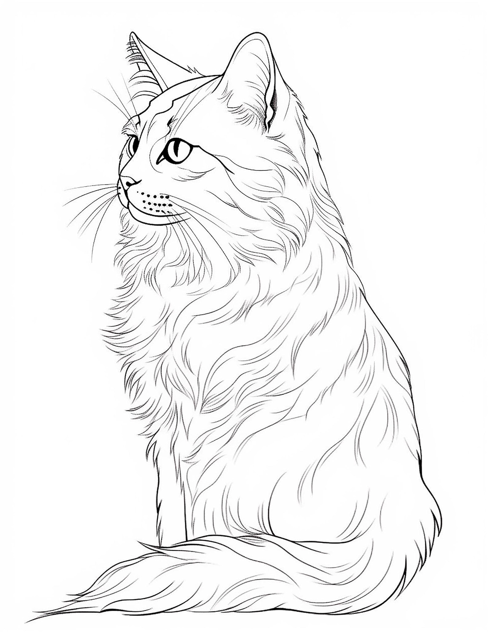 110 Realistic Cat Coloring Pages | Purrfectly Detailed Art | PDF, JPG ...