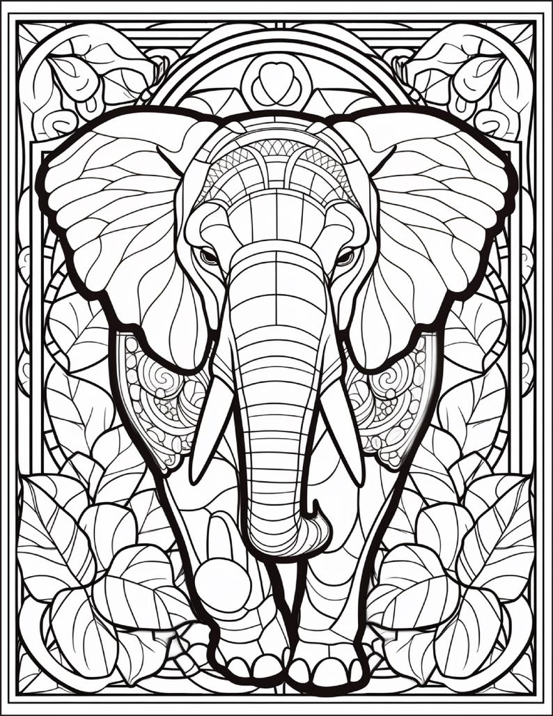 100 Stained Glass Animals Coloring Pages (PDF) - Etsy