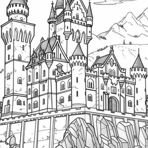 100 Immersive Medieval Castle Coloring Pages PDF + 200 PNG Files ...