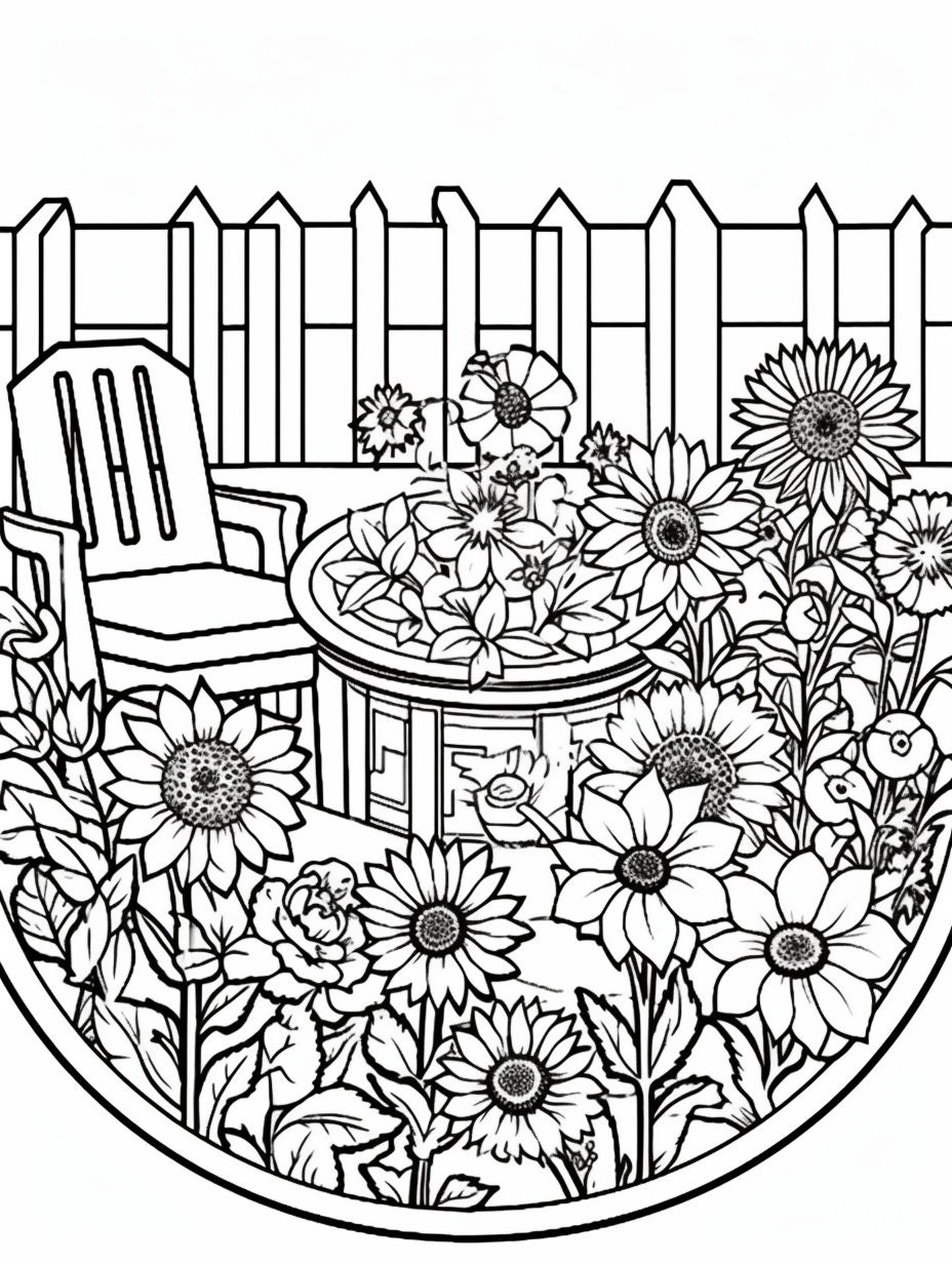 10 X Garden Flower Pages to Color - Etsy