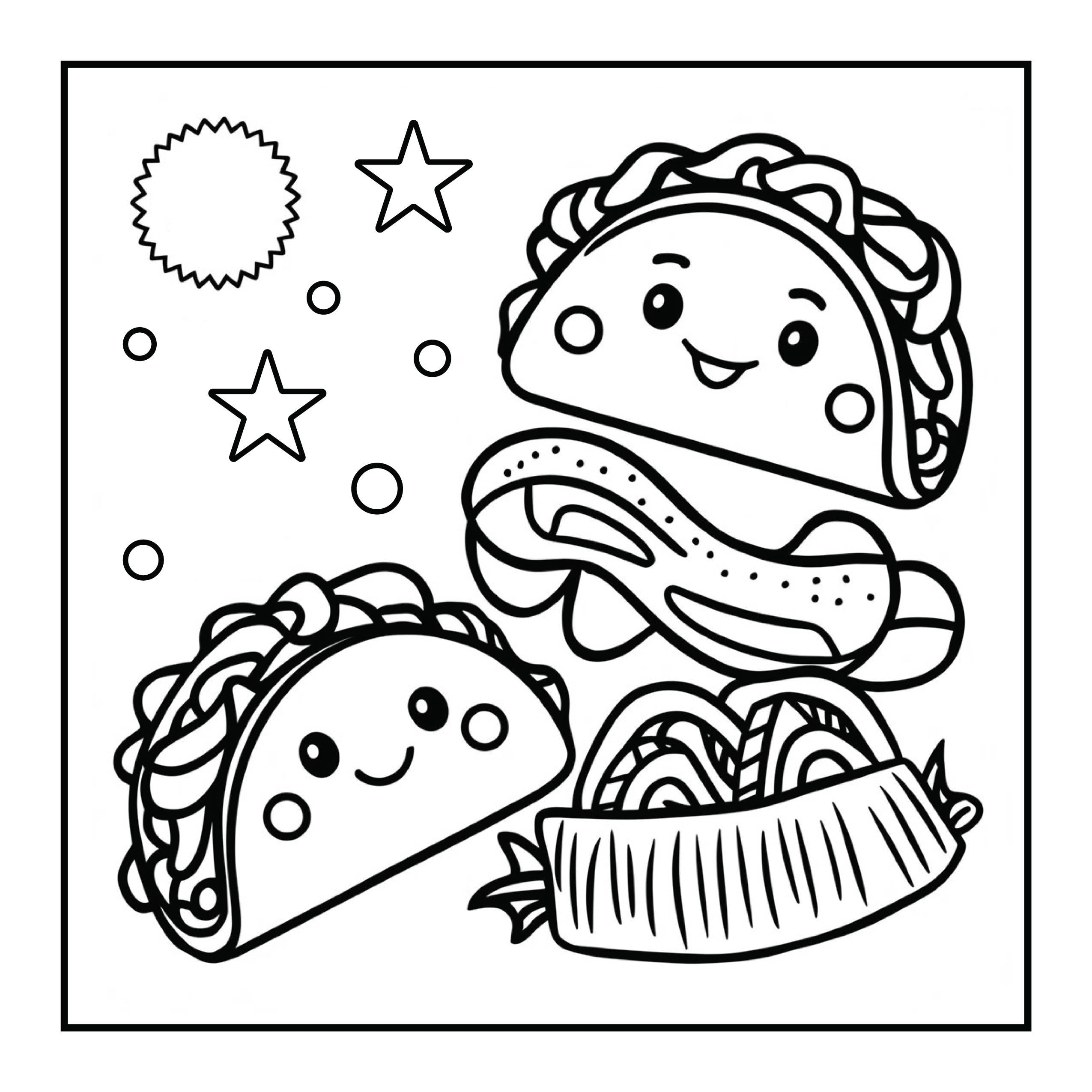 Mexican Treats Coloring Book: 50 Fun Printable Pages (digital Download ...