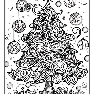 100 Woodland Christmas Tree Coloring Pages PDF + PNG Files | Digital ...
