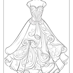 100 Dresses to Color - Instant PDF Download - Fashion Coloring Pages ...
