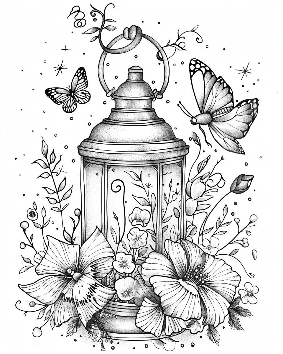 Enchanted Lanterns Coloring Book: Mystical Designs (PDF) - Etsy