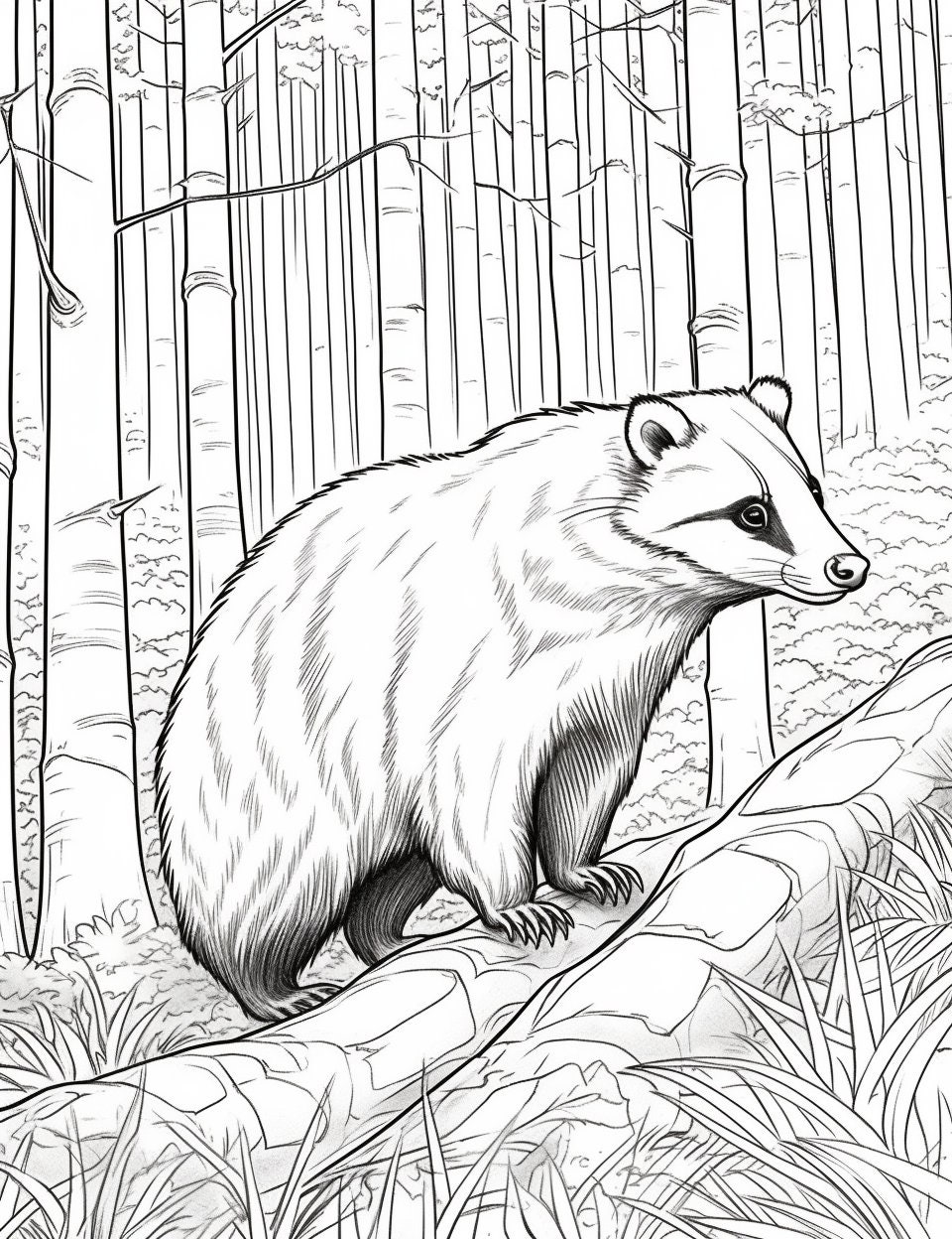 10 Colorful Badgers to Color - Etsy