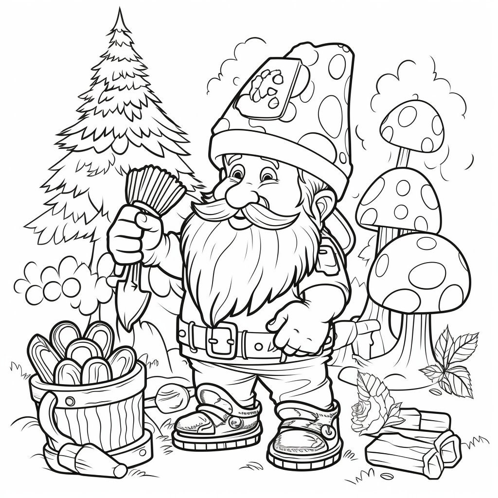 Five Great Gnomes to Color - Etsy Canada