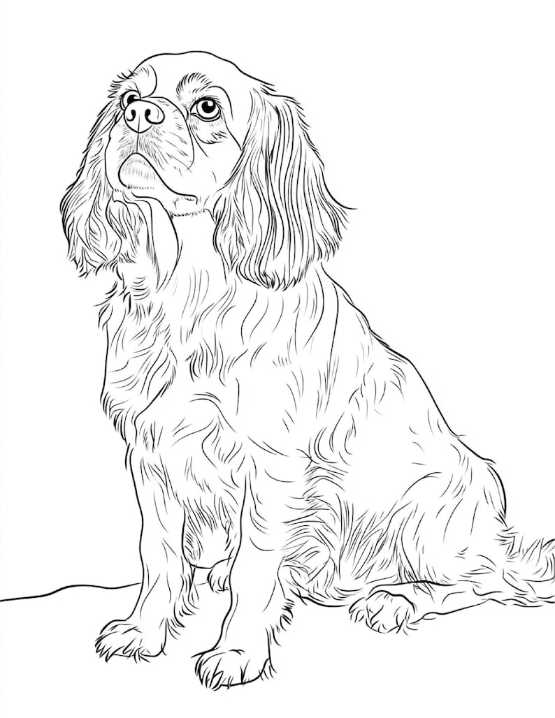 Cavalier King Coloring Pages for Adults V2 200 JPG and PNG Files ...
