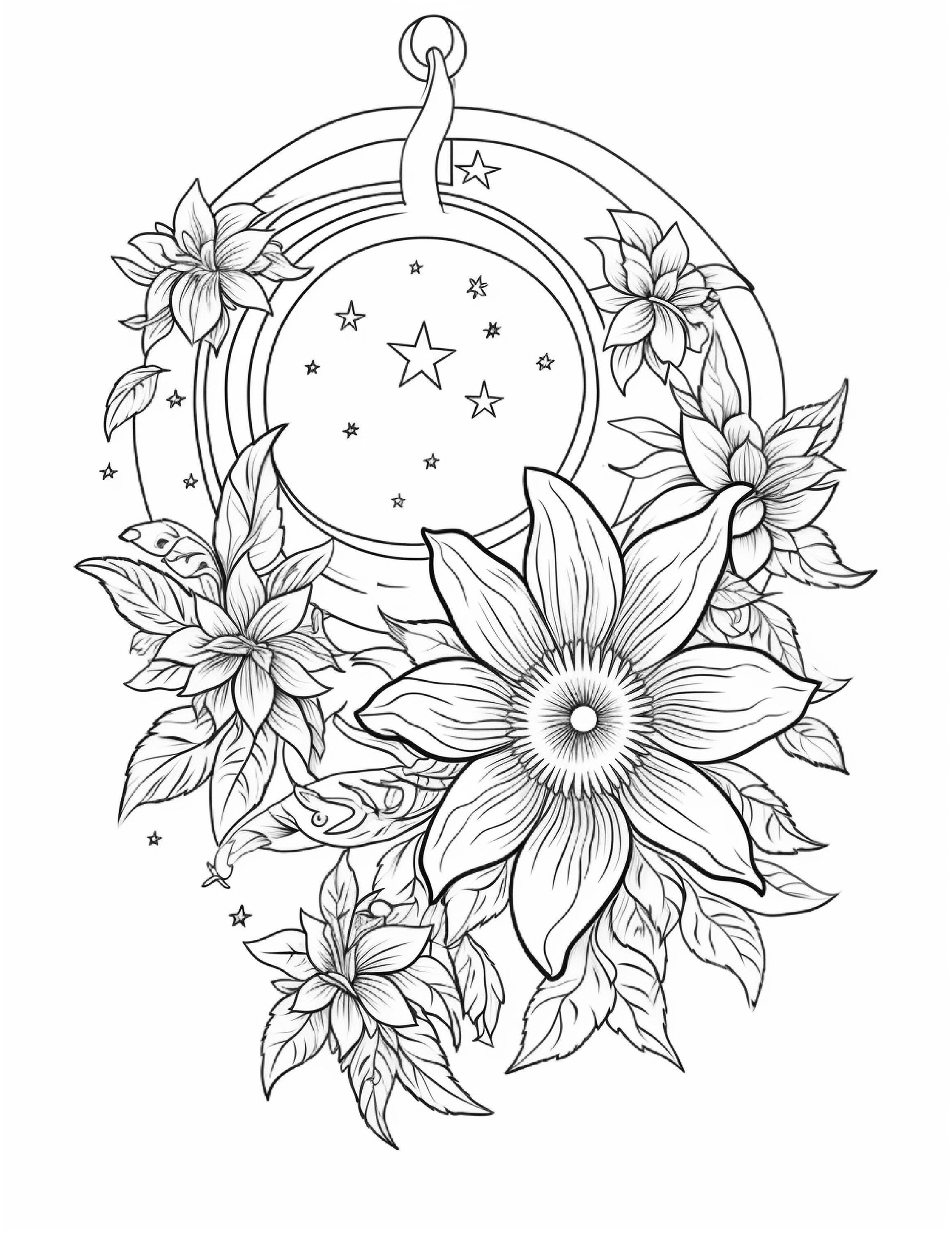 Boho Moon Coloring Pages: Intricate Lunar Designs (printable PDF) - Etsy