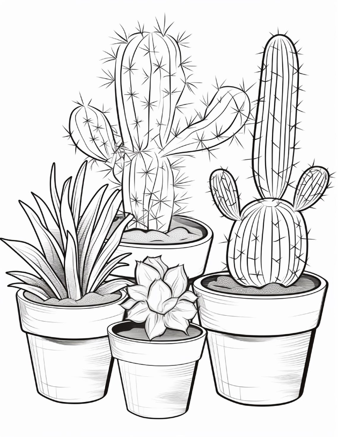 100 Cactus Flower Coloring Pages PDF Download With Bonus JPG Images ...