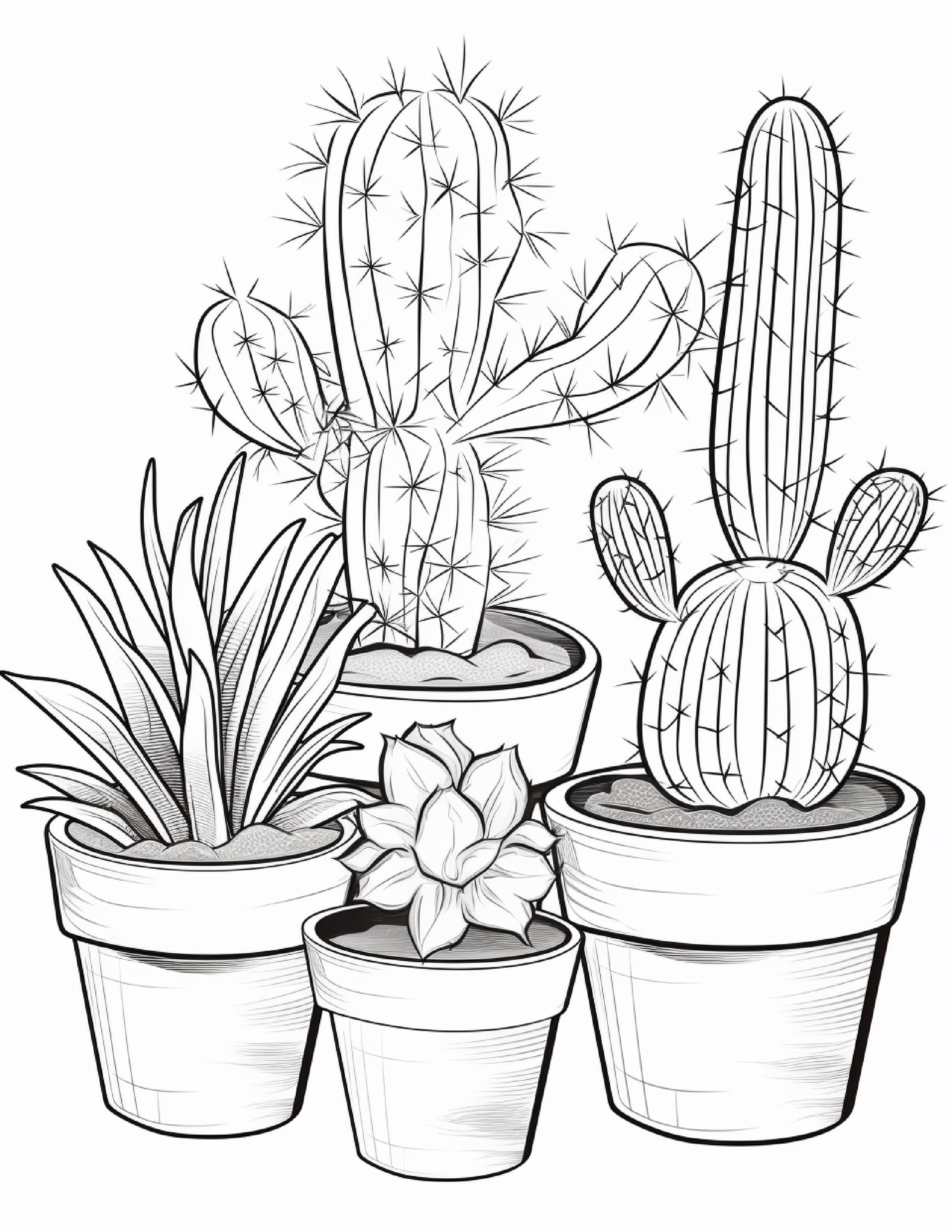 100 Cactus Flower Coloring Pages | PDF Download With Bonus JPG Images ...
