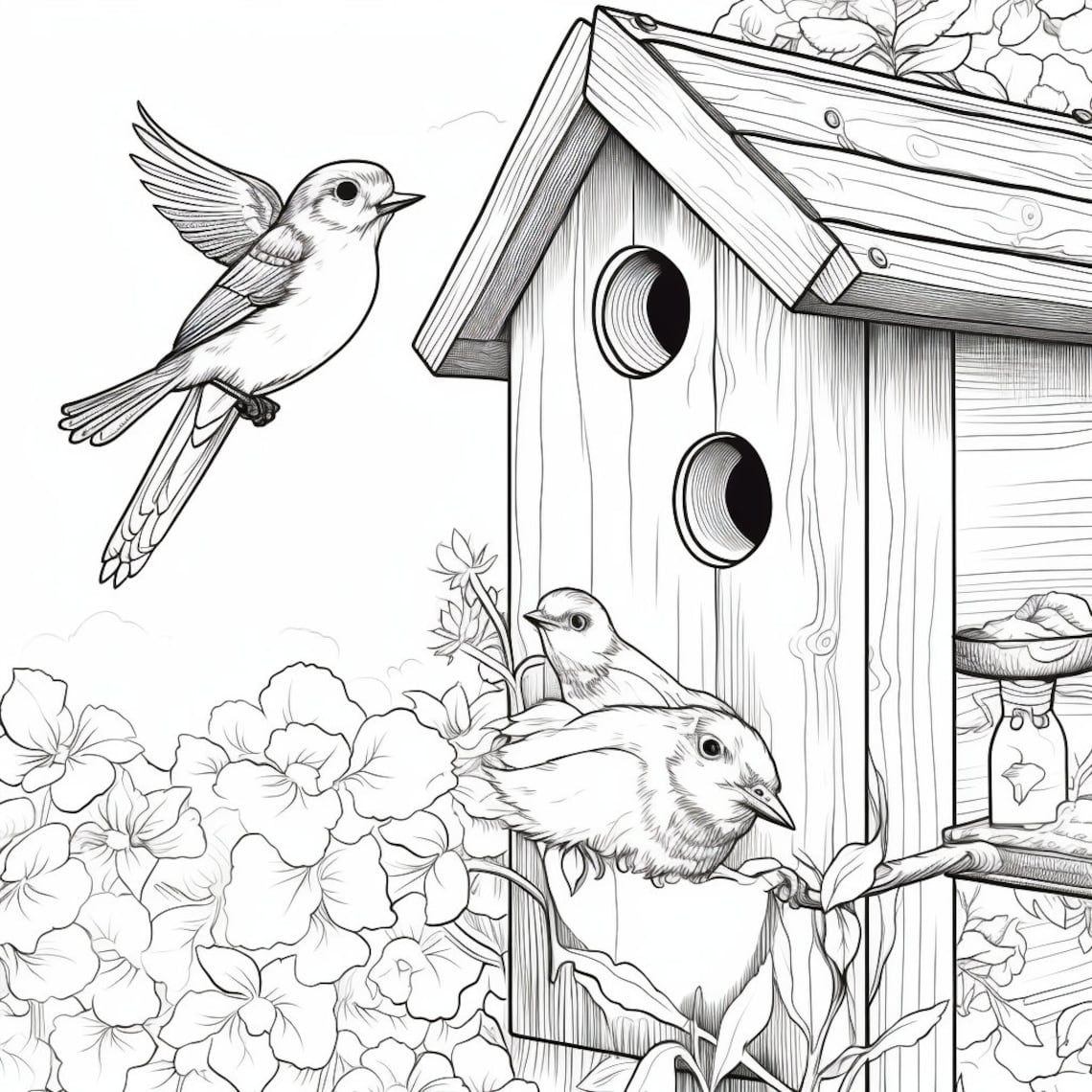 100 Bird Houses Coloring Pages + Bonus! Download Link With 291 Extra ...
