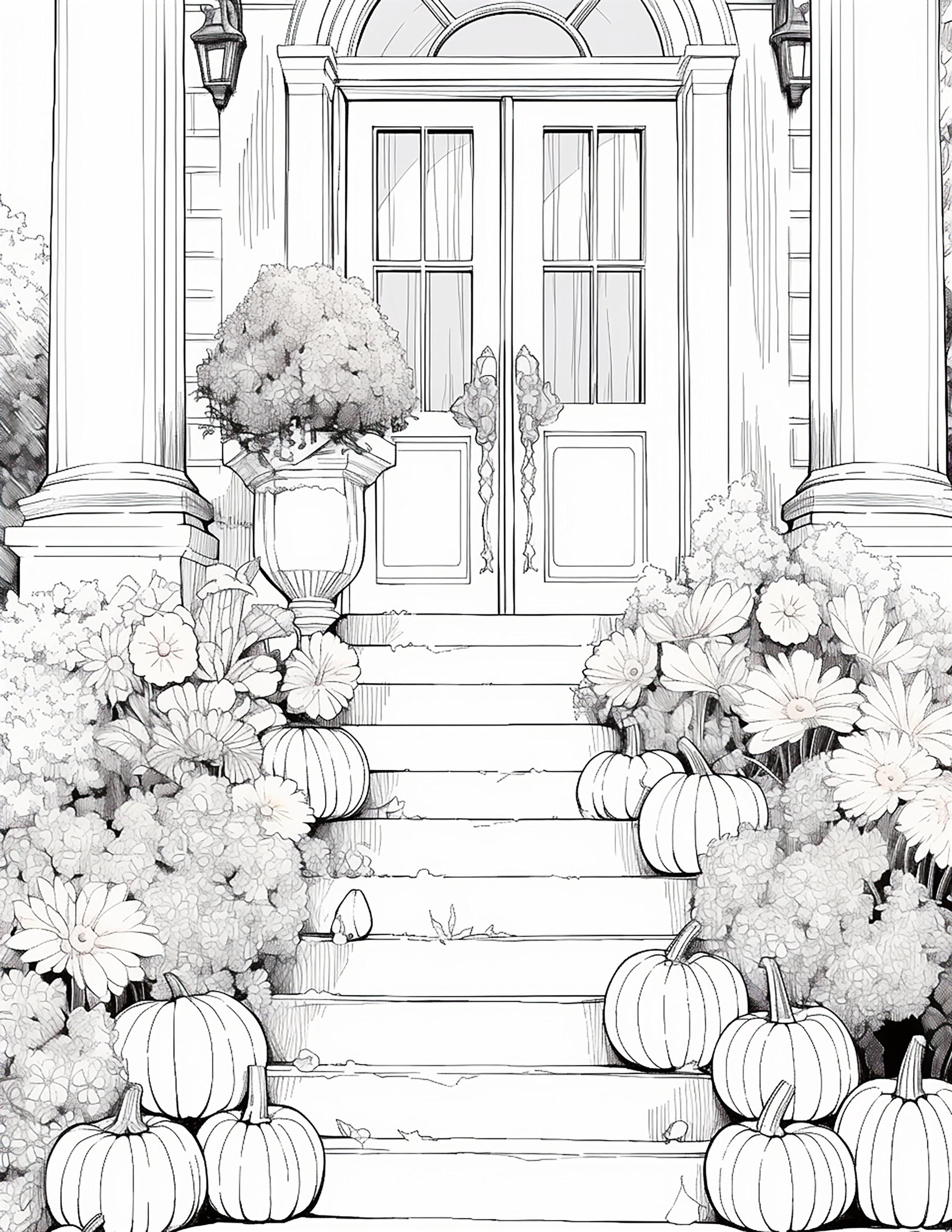 110 Cozy Autumn Coloring Pages | Instant Download PDF With Link to JPG ...