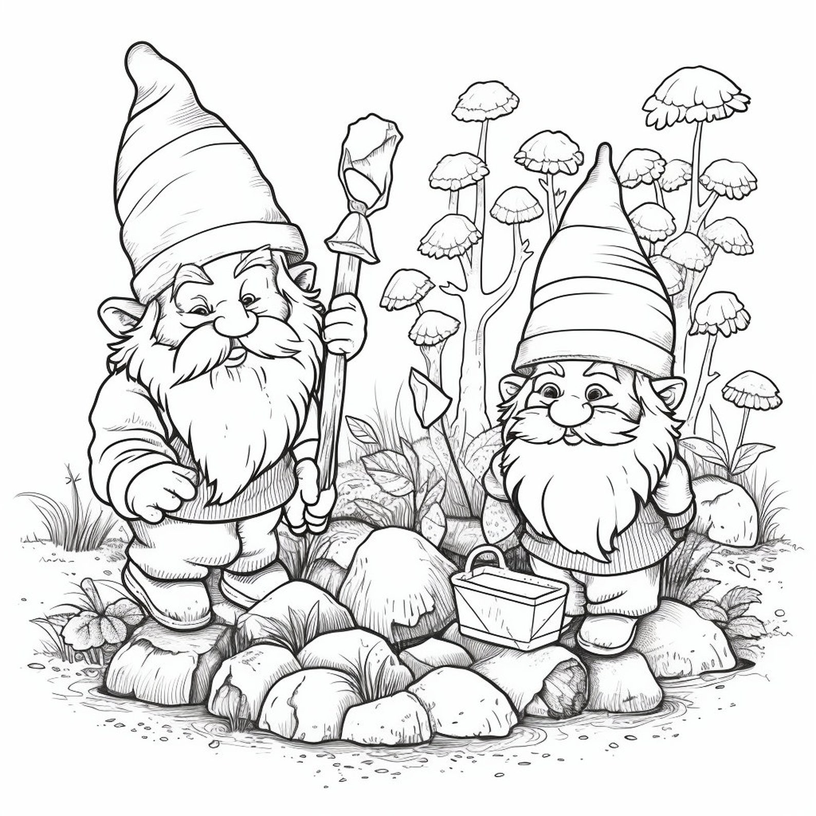 Five Great Gnomes to Color - Etsy