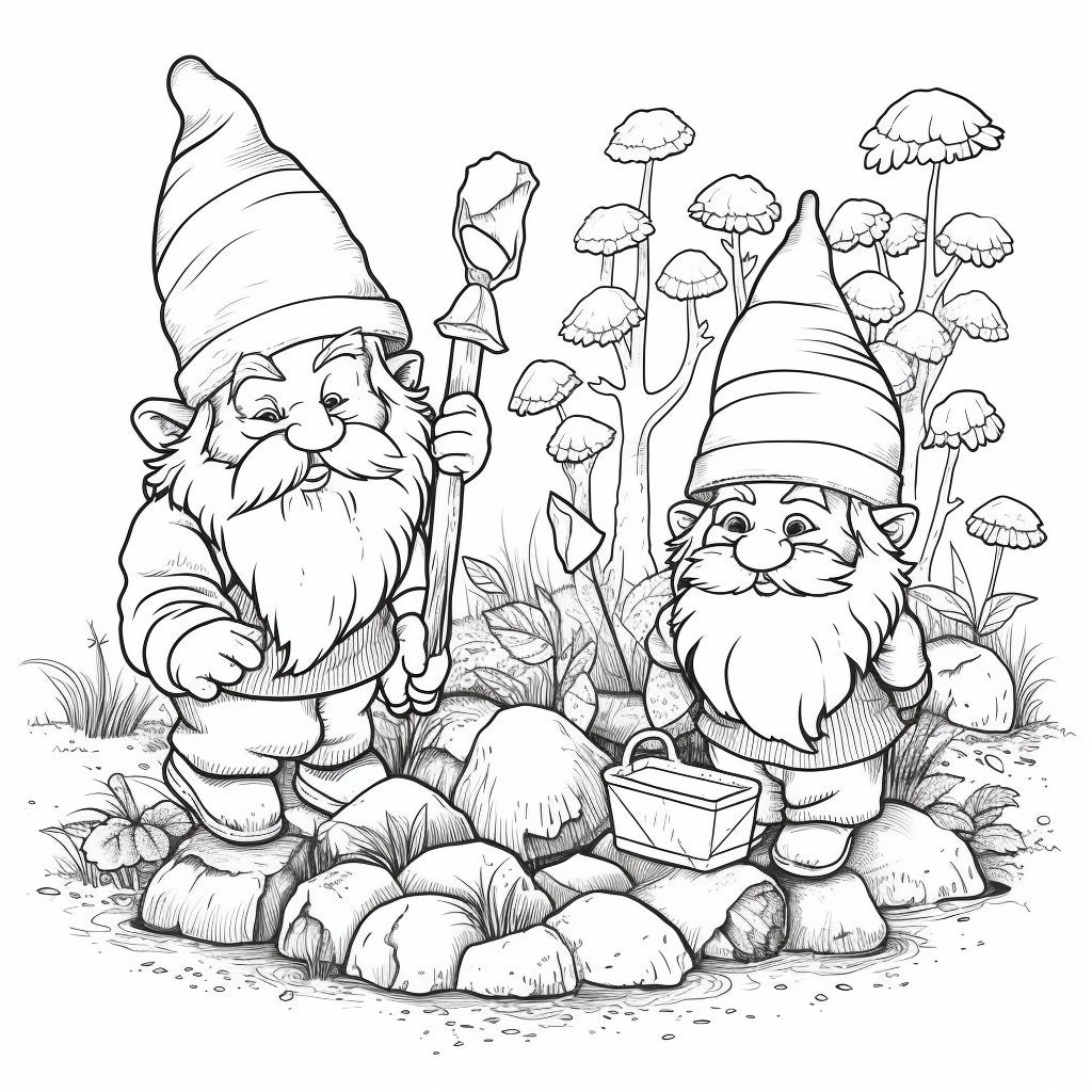 Five Great Gnomes to Color - Etsy Canada