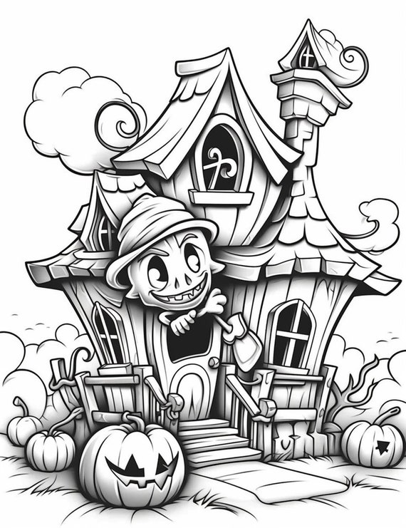 Haunted House Cartoon Drawing