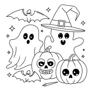 Spooky Cutie: Adorable Creepy Creatures in Cozy Hygge Moments Coloring ...