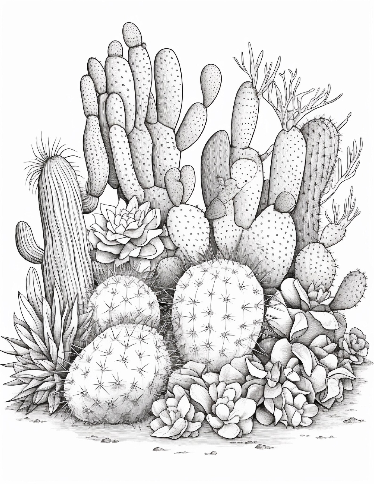 100 Cactus Flower Coloring Pages | PDF Download With Bonus JPG Images ...