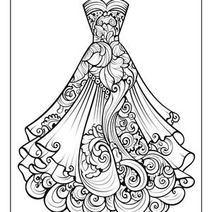 100 Dresses to Color - Instant PDF Download - Fashion Coloring Pages ...