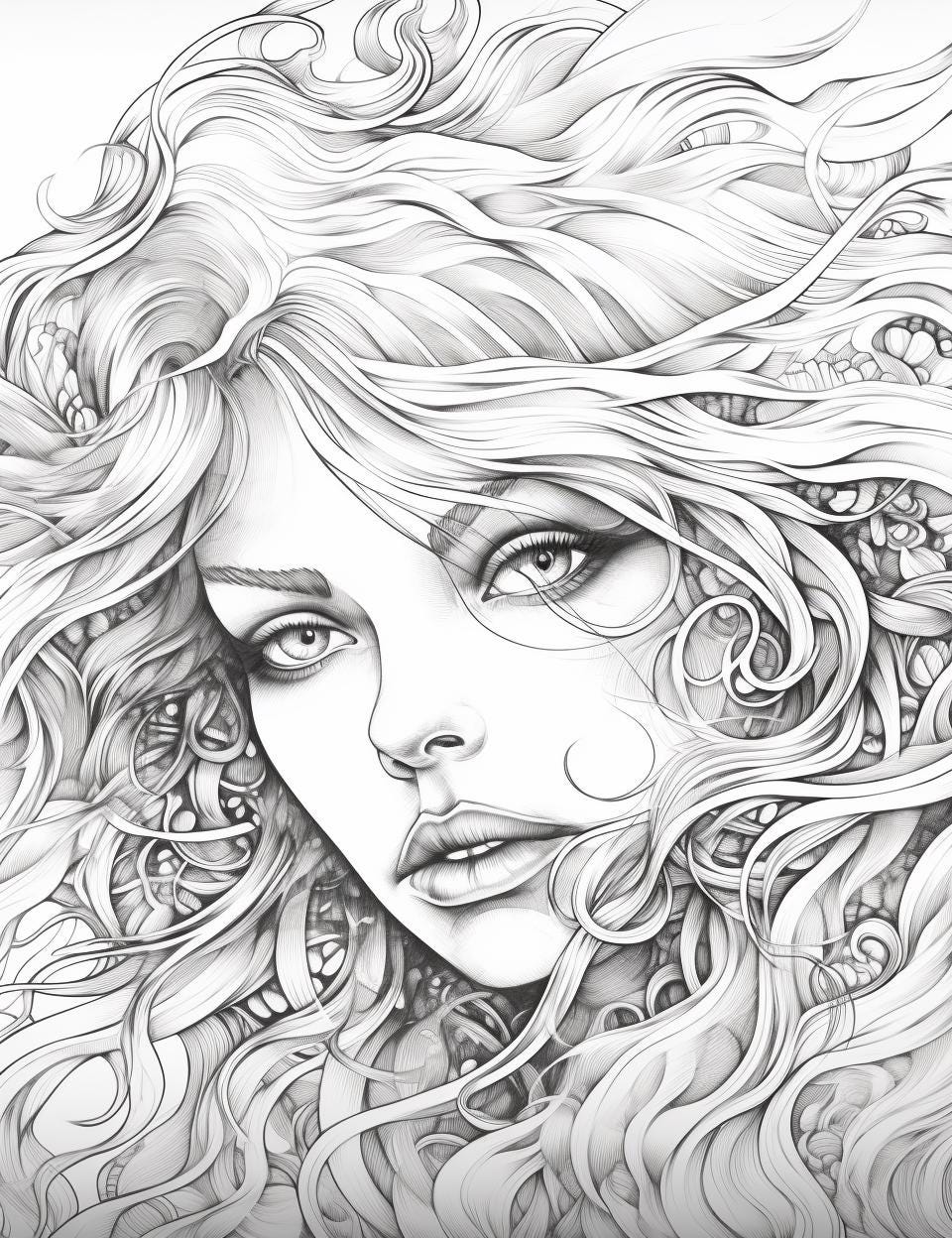 Detailed Adult Coloring Pages: 80 PDF Designs + 1243 JPG Bonus (instant ...
