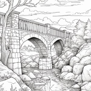 117 Charming Country Village Scenes (part 1): Printable PDF Coloring ...