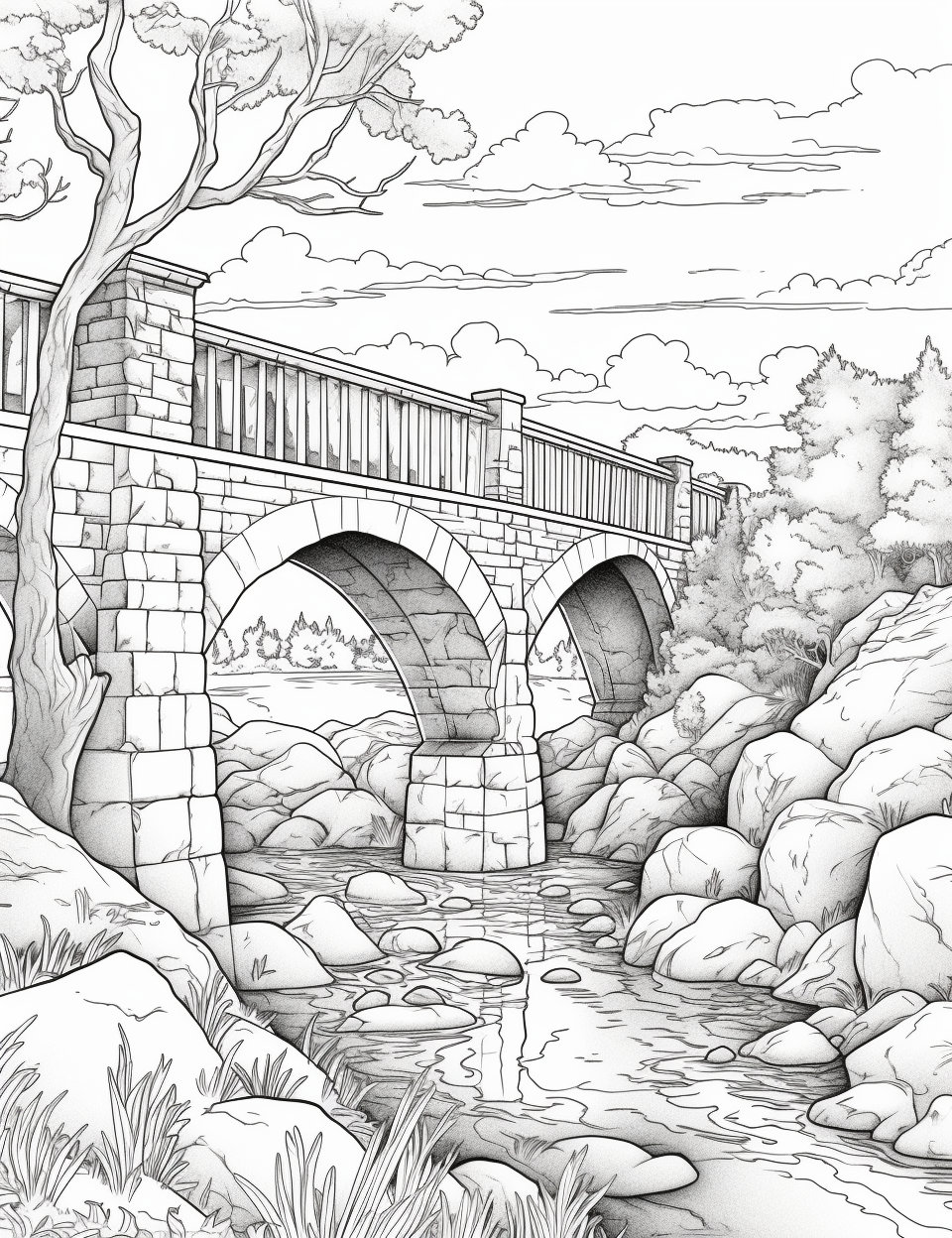117 Charming Country Village Scenes (part 1): Printable PDF Coloring ...