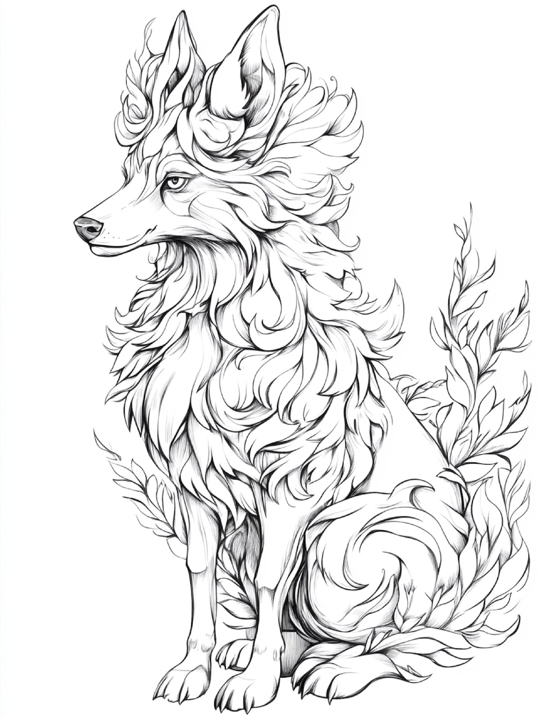 Animals & Mythical Creatures Coloring Pages: 100 Designs (digital ...