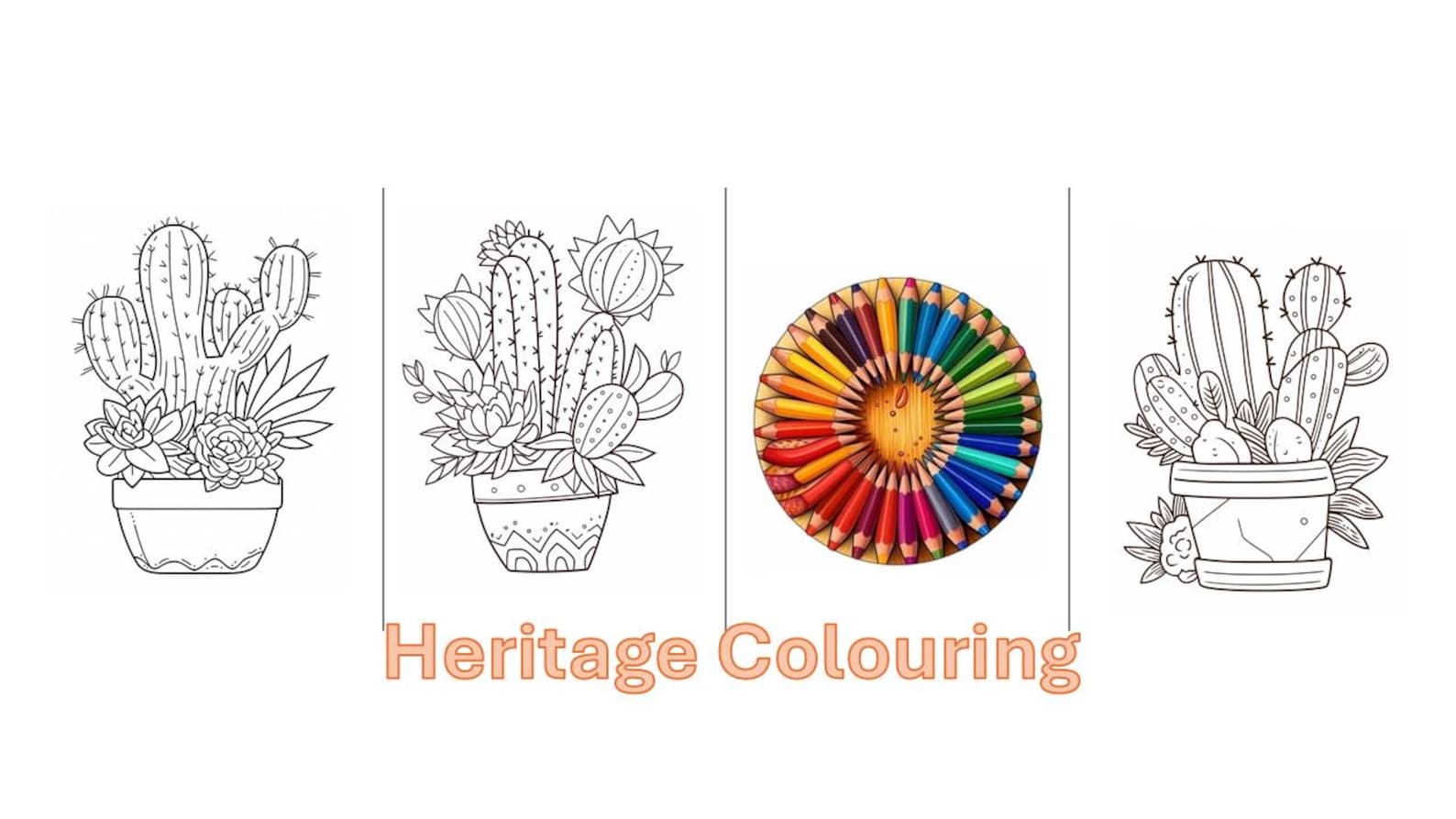 115 Cactus Coloring Pages PDF - Printable Art With PNG Files - Relaxing ...