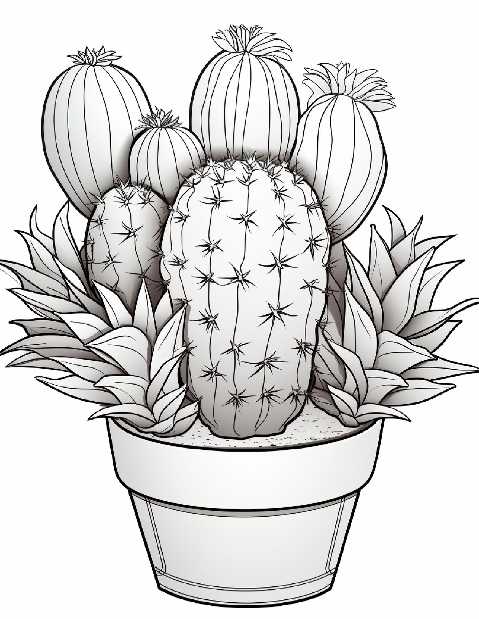 100 Cactus Flower Coloring Pages | PDF Download With Bonus JPG Images ...