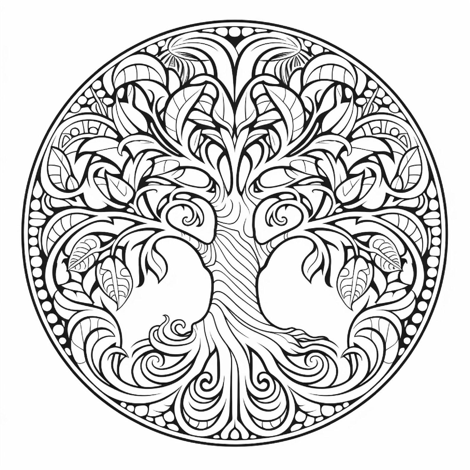 98 Mandala Trees Coloring Pages Instant Download JPG and PNG Formats ...