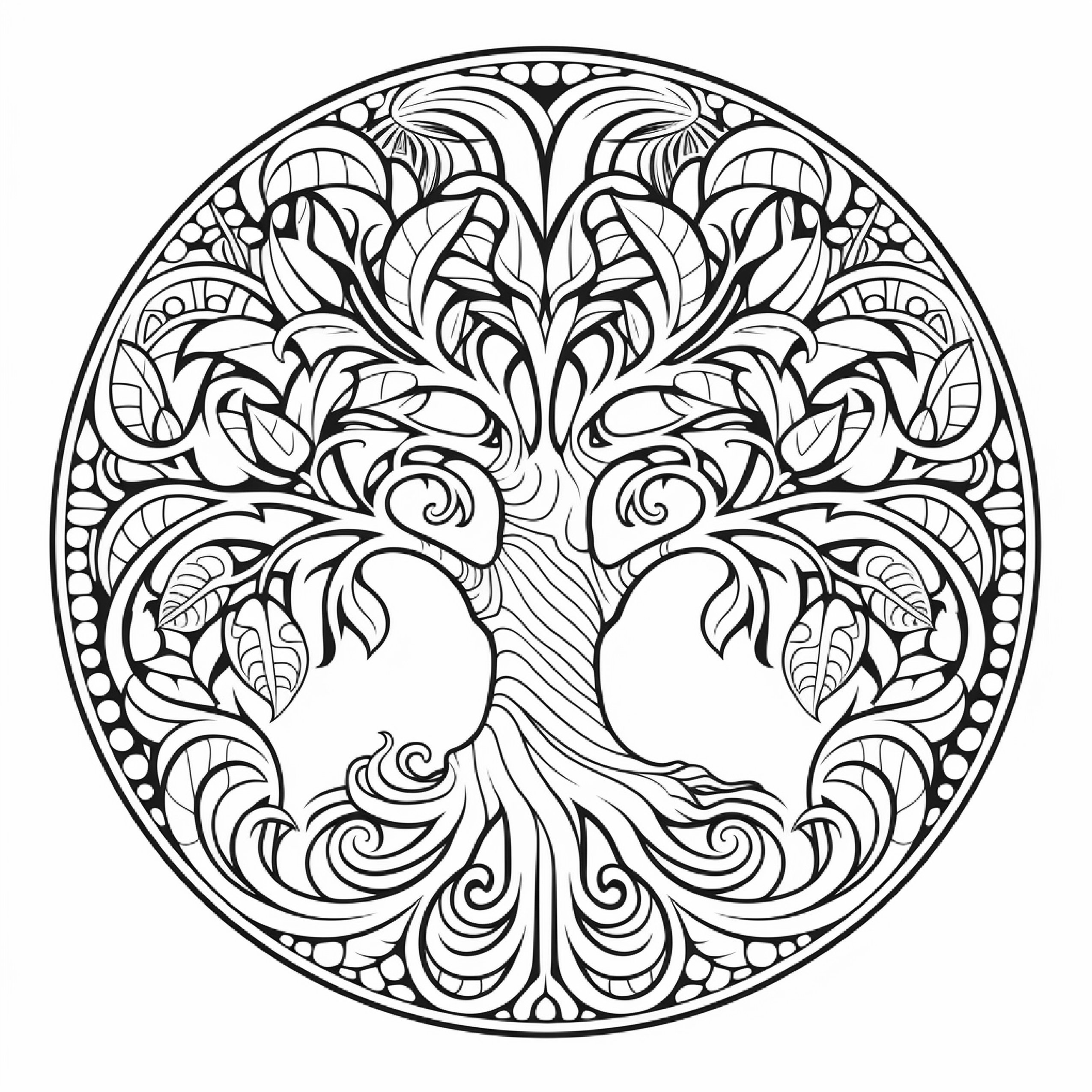 98 Mandala Trees Coloring Pages Instant Download JPG and PNG Formats ...