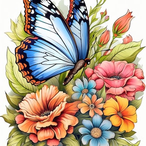 Butterfly & Flower Coloring Pages: 211 Intricate Designs (PDF Download ...