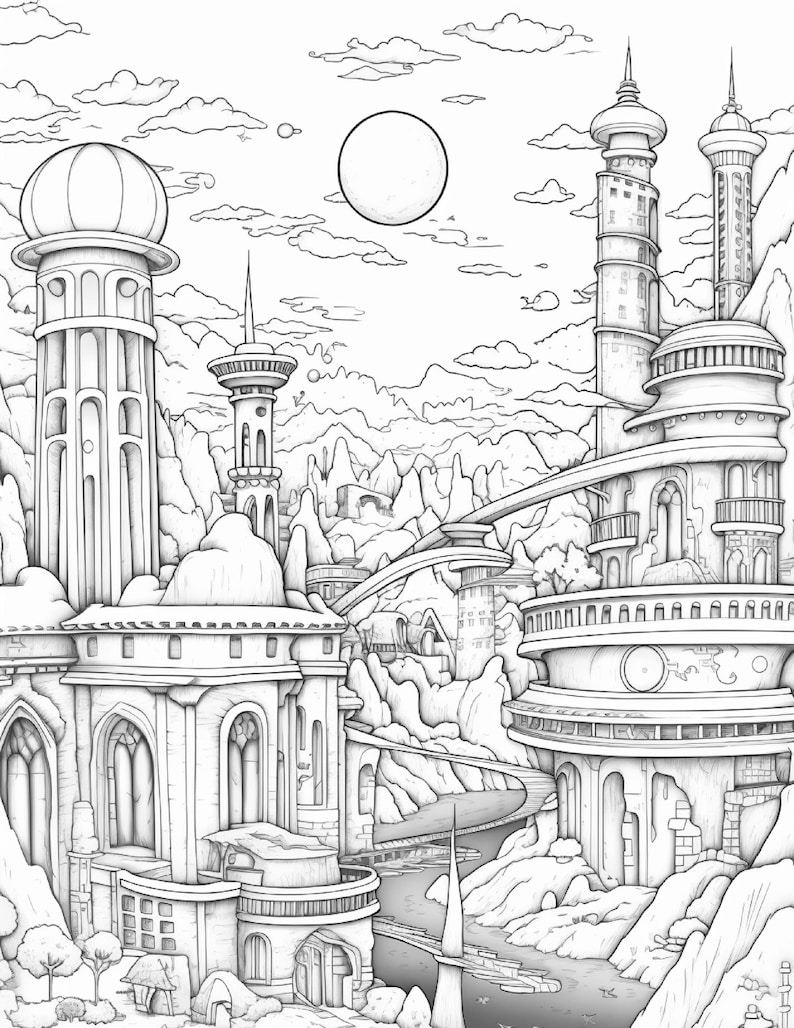 Architectural Buildings Coloring Pages: 100 Designs + 160 Bonus Images ...