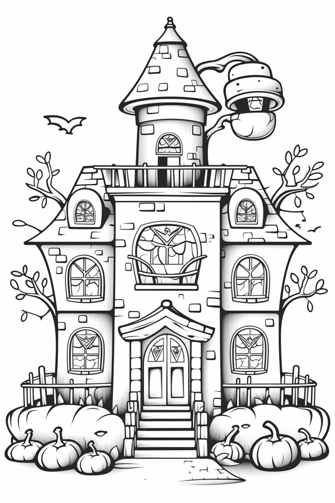 Digital Haunted House Coloring Pages - Set of 127 Instant Download ...