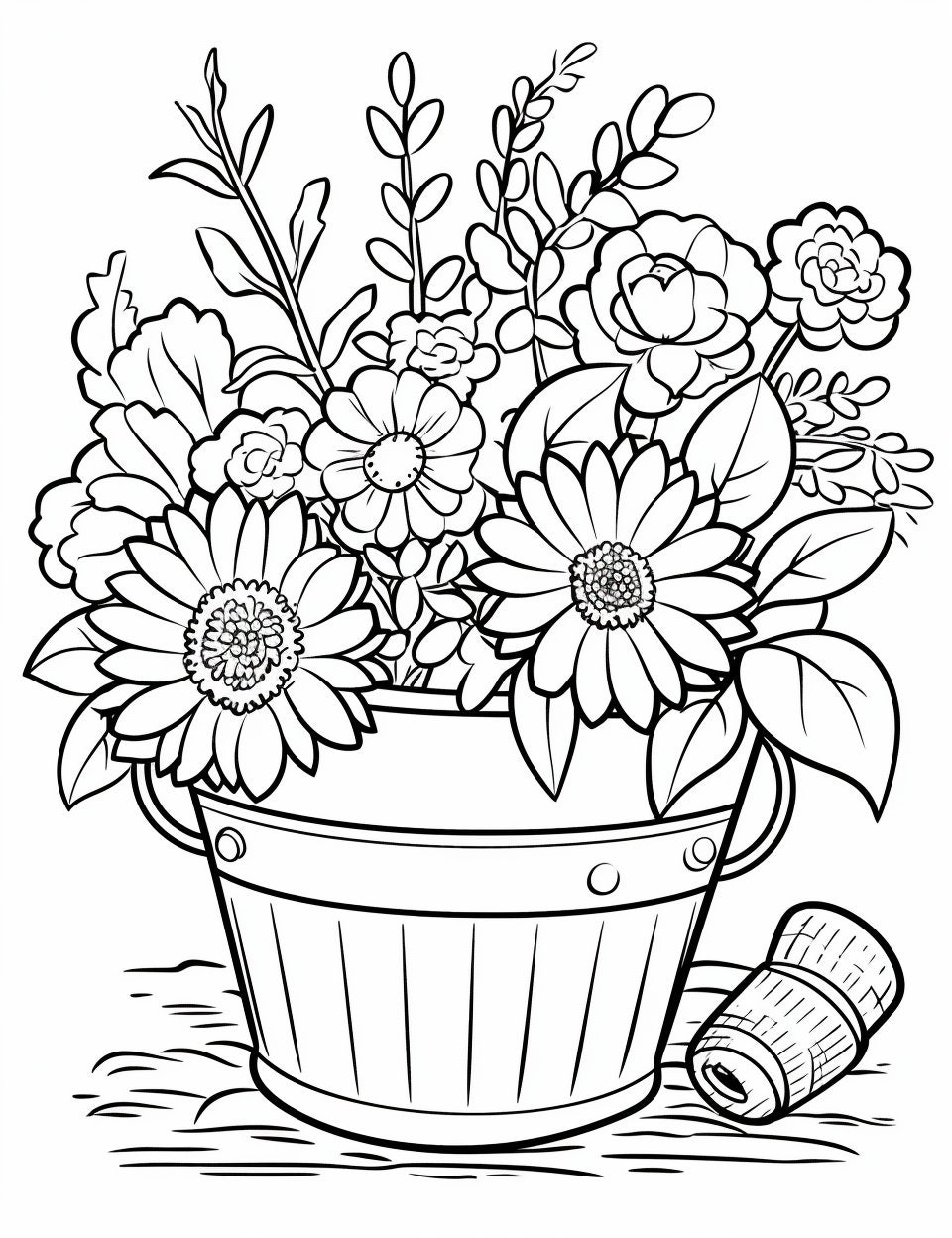 10 X Garden Flower Pages to Color - Etsy