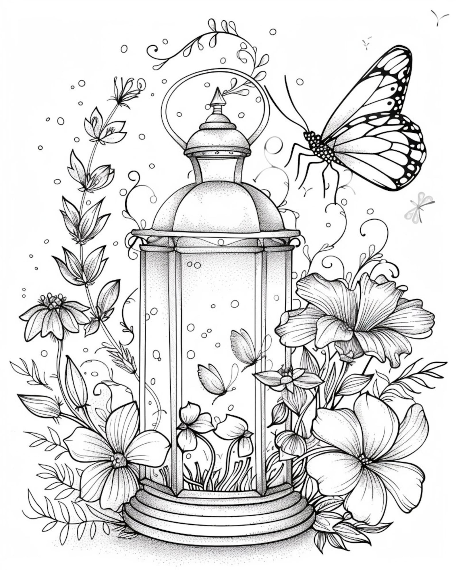 Enchanted Lanterns Coloring Book: Mystical Designs (PDF) - Etsy