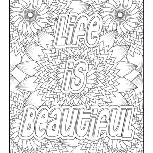 200+ Inspirational Coloring Pages - Stress Relief Pictures With Quotes ...